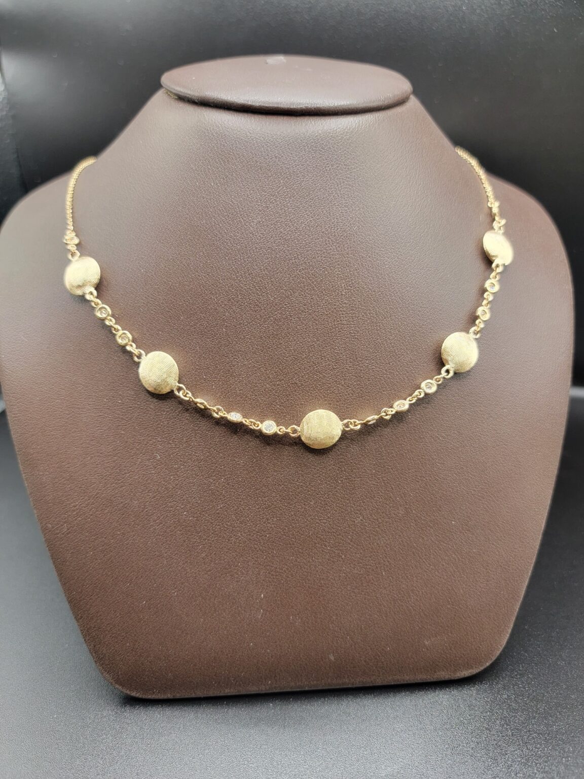 14K Ladies’ Diamond Textured Necklace - Sol's Jewelry & Loan